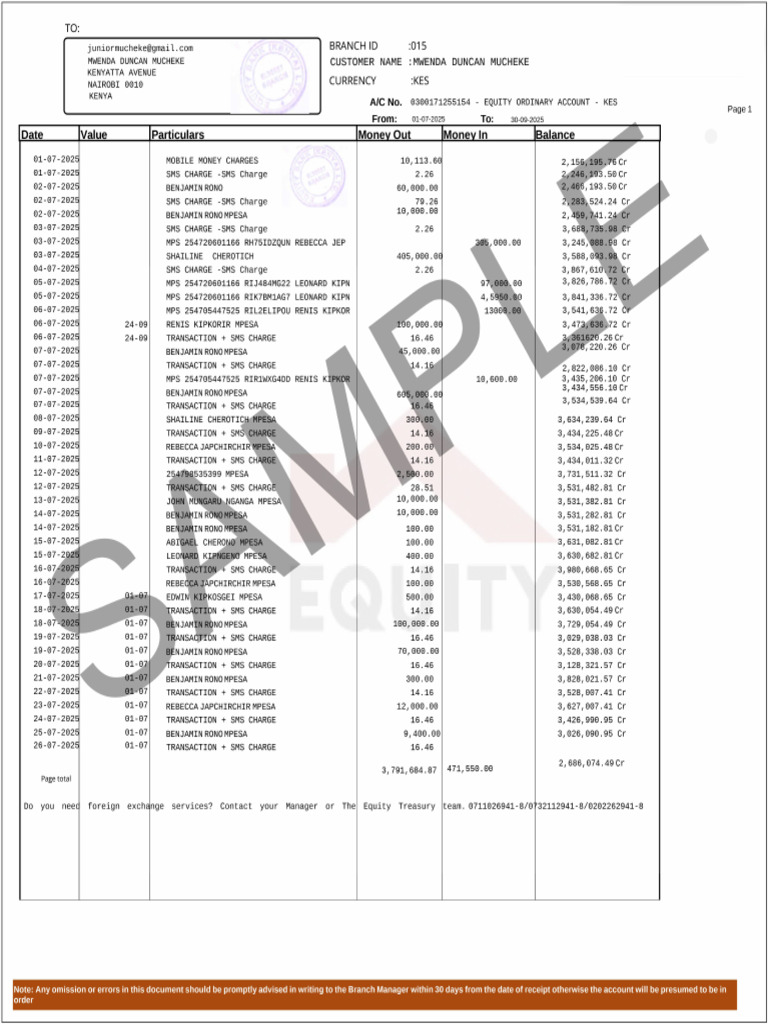 Sample Bank Statement | PDF