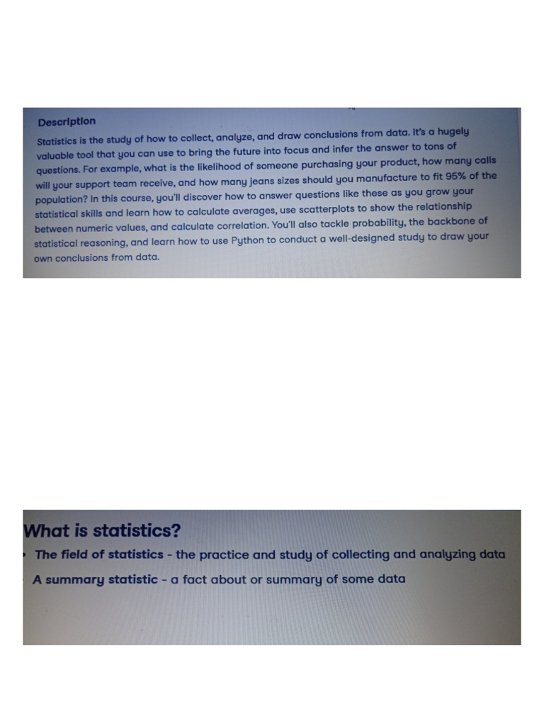 Statistics Meaning | PDF