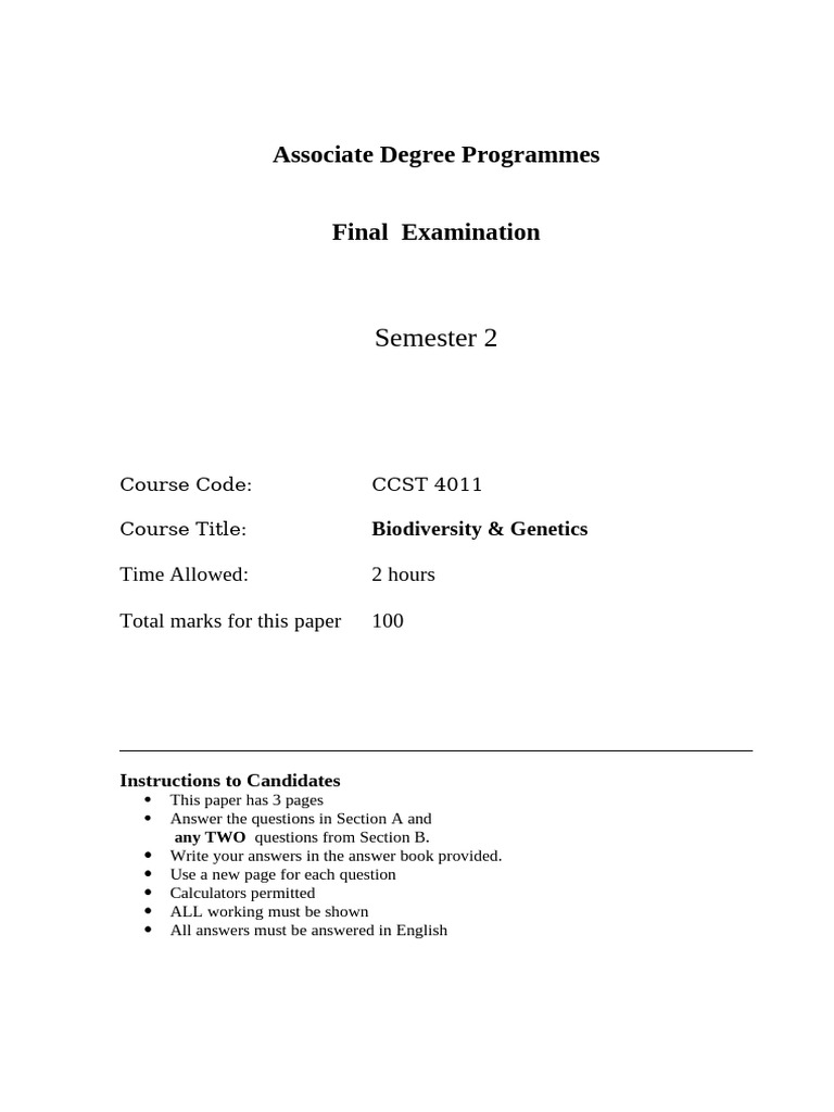 BDG Exam Layout Example 2020 | PDF