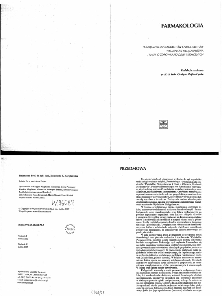 Farmakologia Podręcznik Dla Studentów I Absolwent - 250909 - 174933 | PDF