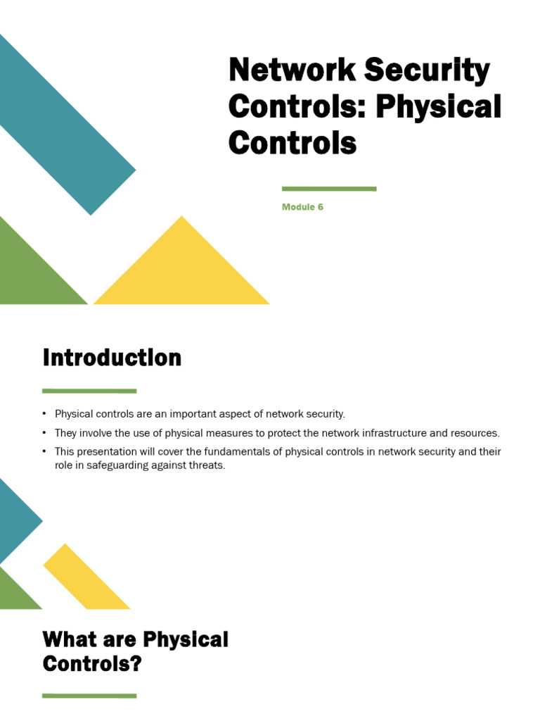Essential Physical Controls for Network Security | PDF | Computer ...
