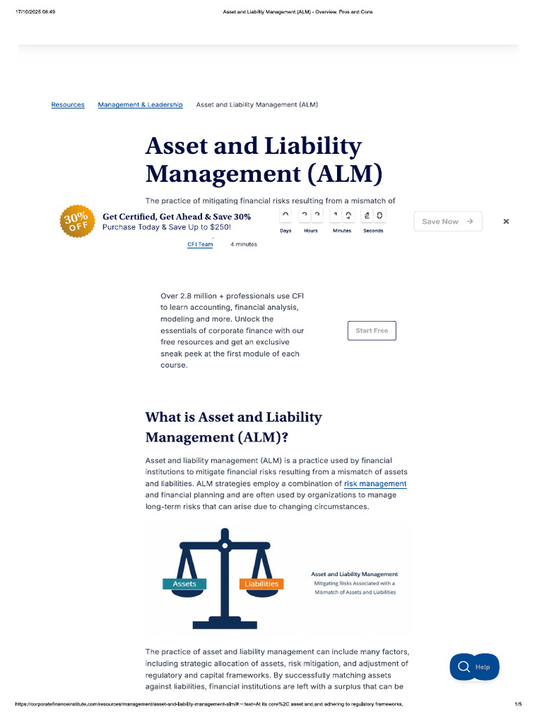 Asset and Liability Management (ALM) - Overview, Pros and Cons | PDF