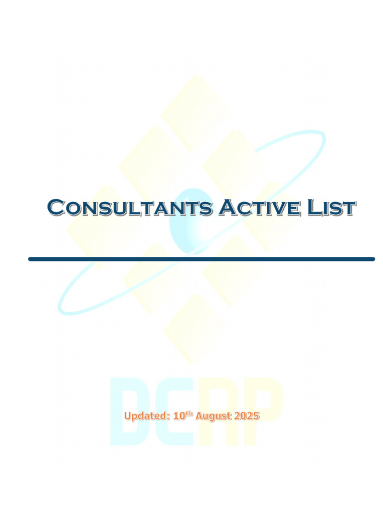 Consultants Active Lists Overview 2025 | PDF | Renewable Energy ...