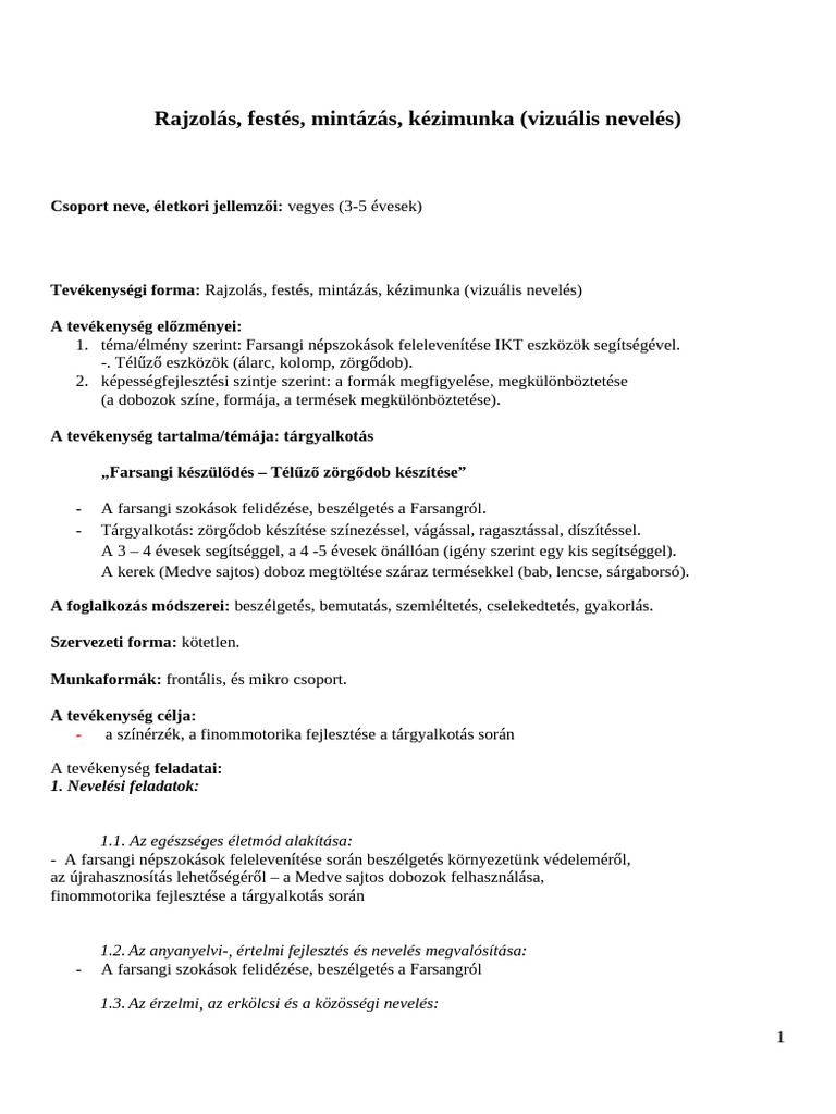 Vizuális tervezet farsang | PDF