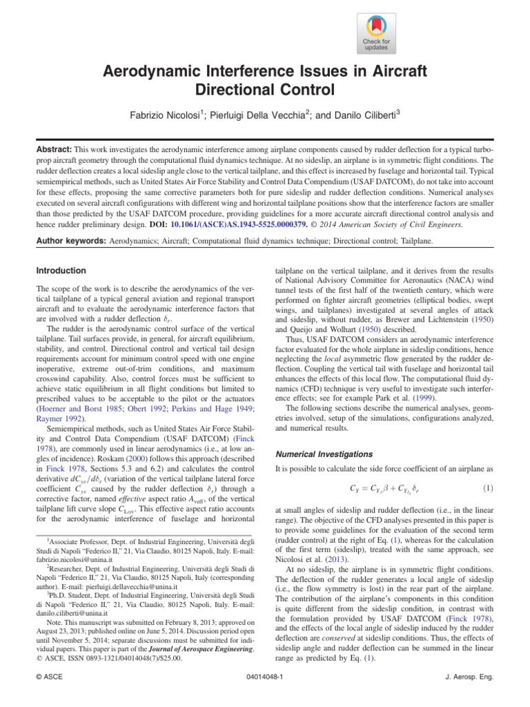 Aerodynamic Interference in Aircraft Control | PDF | Empennage | Aircraft