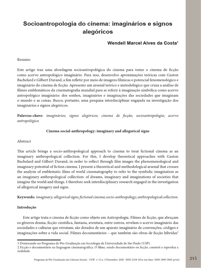 Socioantropologia Do Cinema | PDF | Antropologia | Imaginação