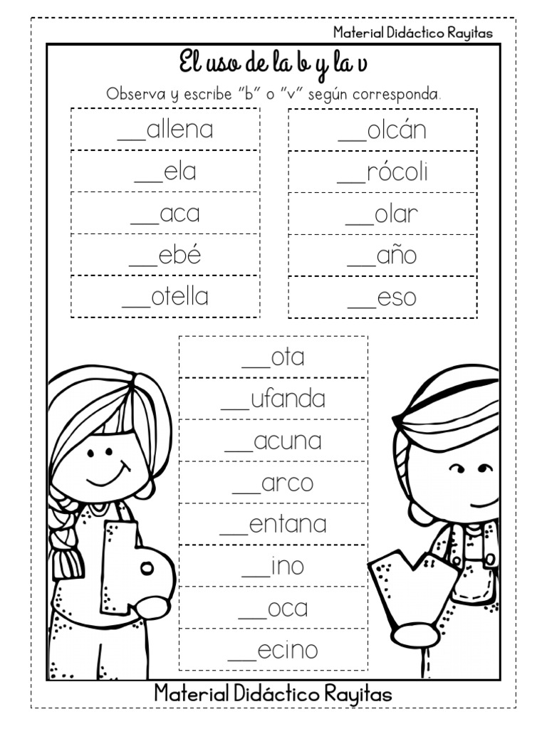 Ejercicios de ortografía: b, v, r, rr, g, j, h | PDF | Lingüística