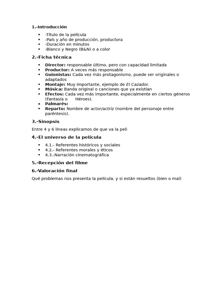 Guía para Análisis de Películas | PDF