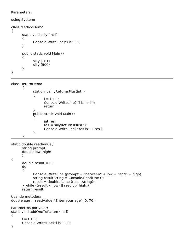 C# Method and Array Examples | PDF | Computer Programming | Systems ...