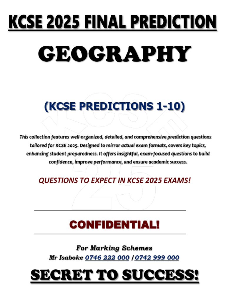 KCSE 2025 Geography Predictions Guide | PDF | Rock (Geology) | Coast