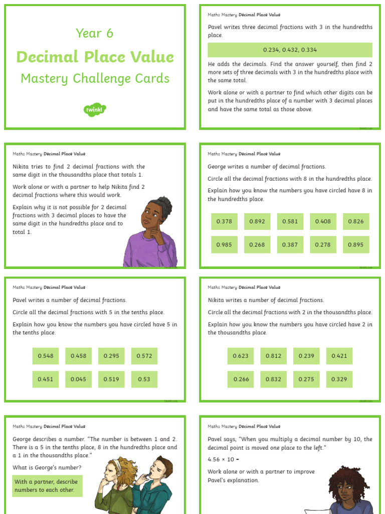 Year 6 Decimal Place Value Mastery | PDF | Numbers | Significant Figures