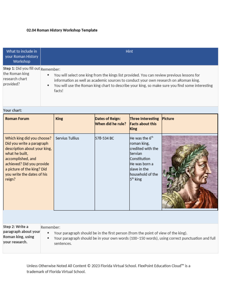Roman King Workshop Guide | PDF | Ancient Rome | Linguistic Morphology