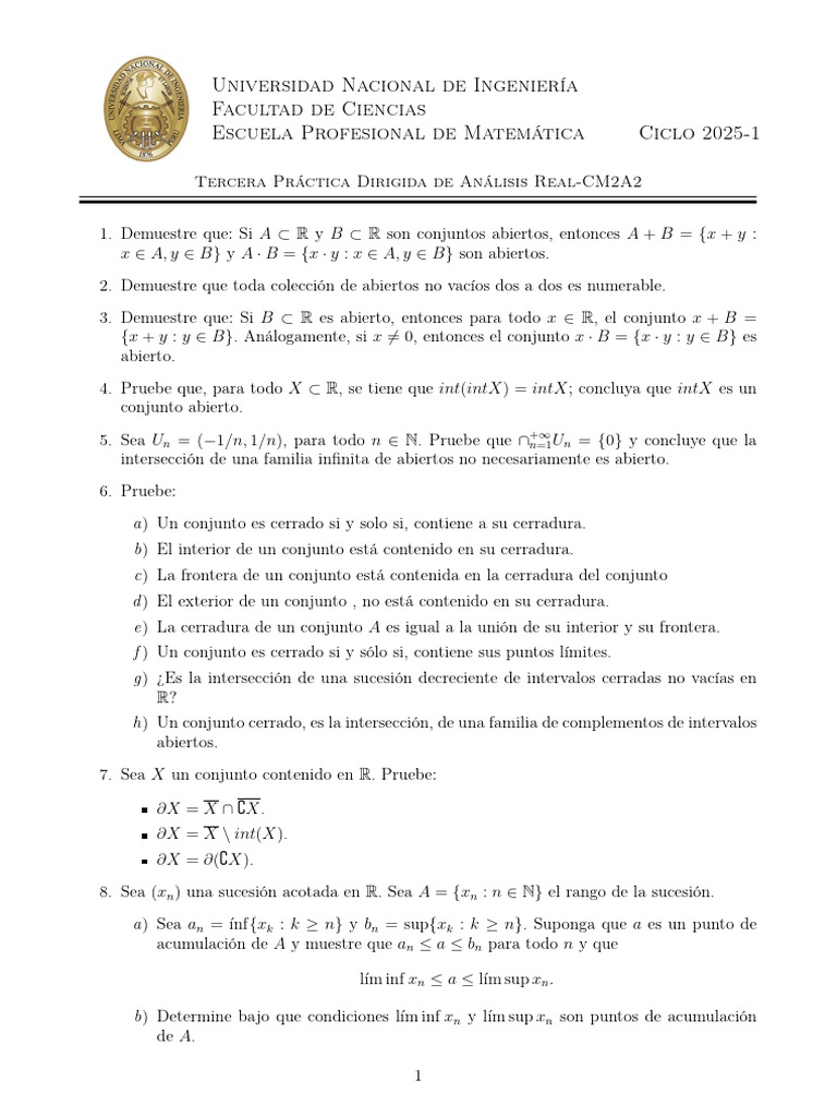 Analisis Real-PD3 | PDF | Función continua | Intervalo (Matemáticas)