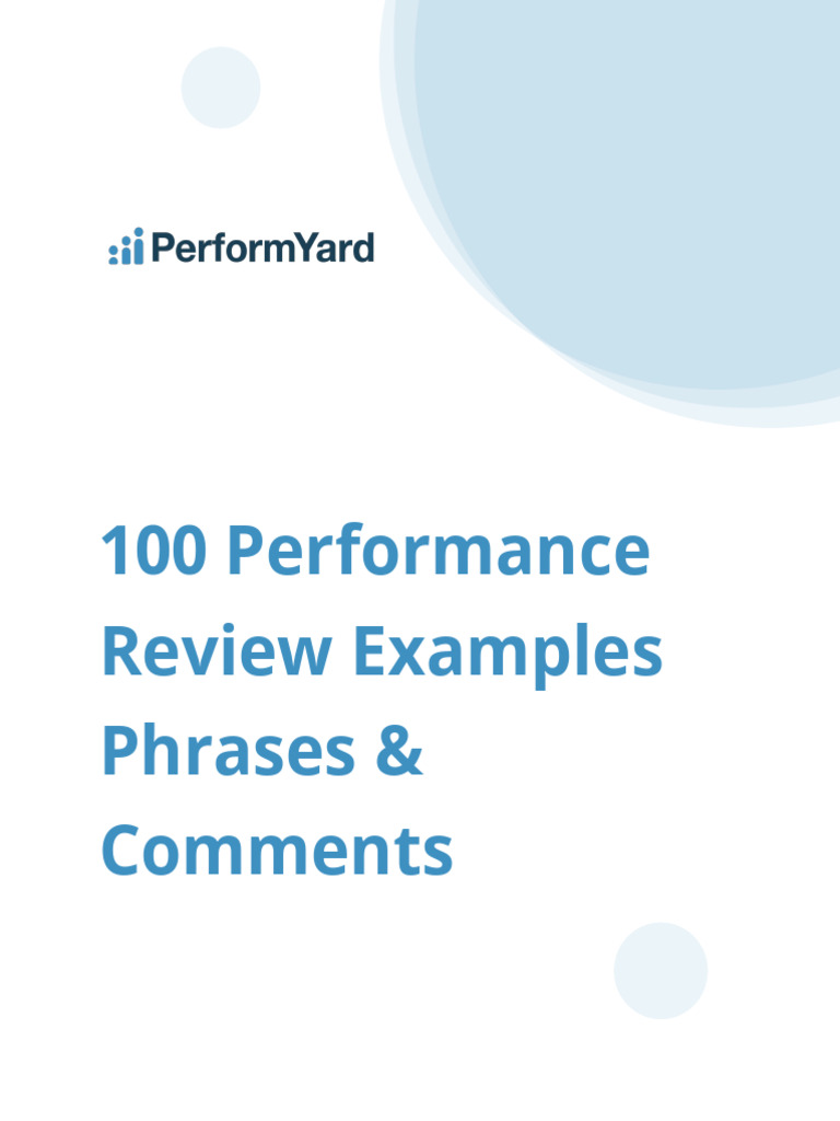 Performance Review Phrases & Examples | PDF | Regulatory Compliance ...