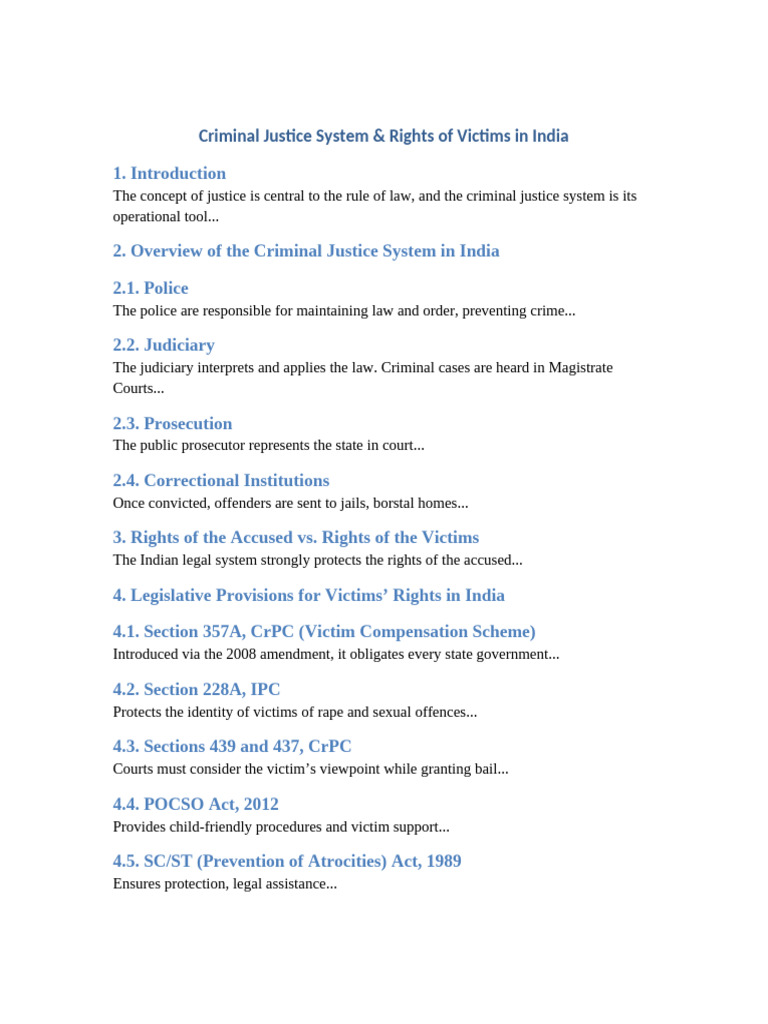 Criminal Justice System India Project | PDF