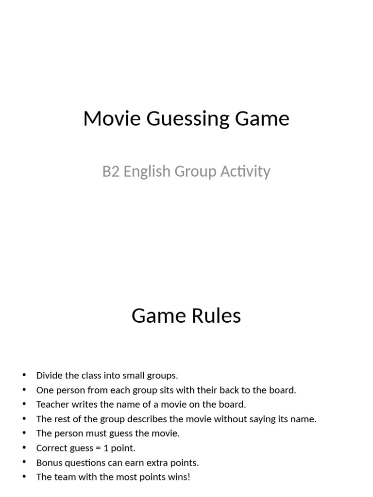 Movie Guessing Game | PDF