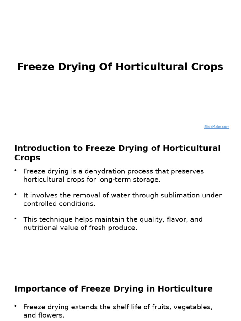 Freeze Drying Techniques for Crops | PDF