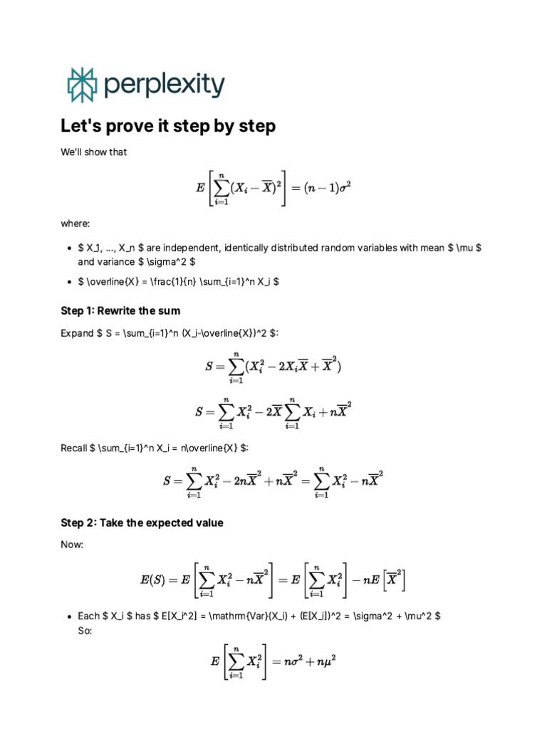 Variance Proof for IID Random Variables | PDF