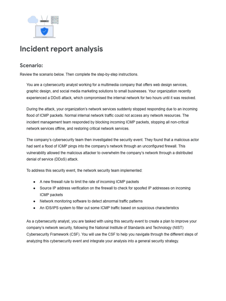 Incident Report Analysis | PDF | Security | Computer Security