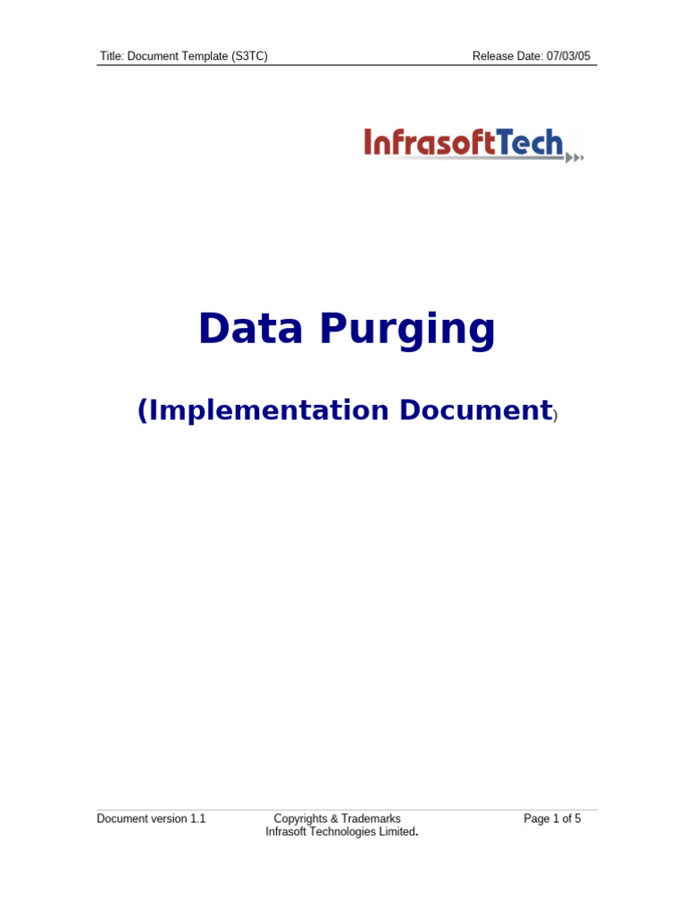 Data Purging Implementation Guide | PDF | Databases | Information ...