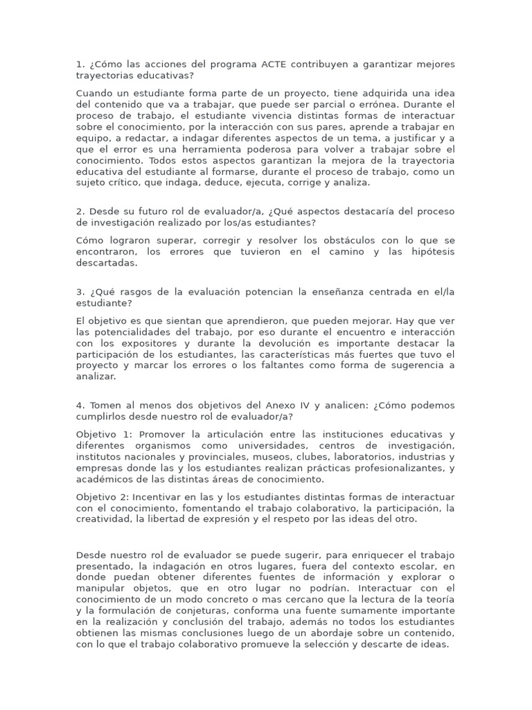 Curso Evaluador Programa Acte | PDF | Evaluación | Enseñando