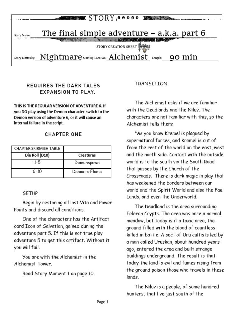 Folklore T A - 6a-The Final Simple Adventure Aka Pt6 Regular Version | PDF