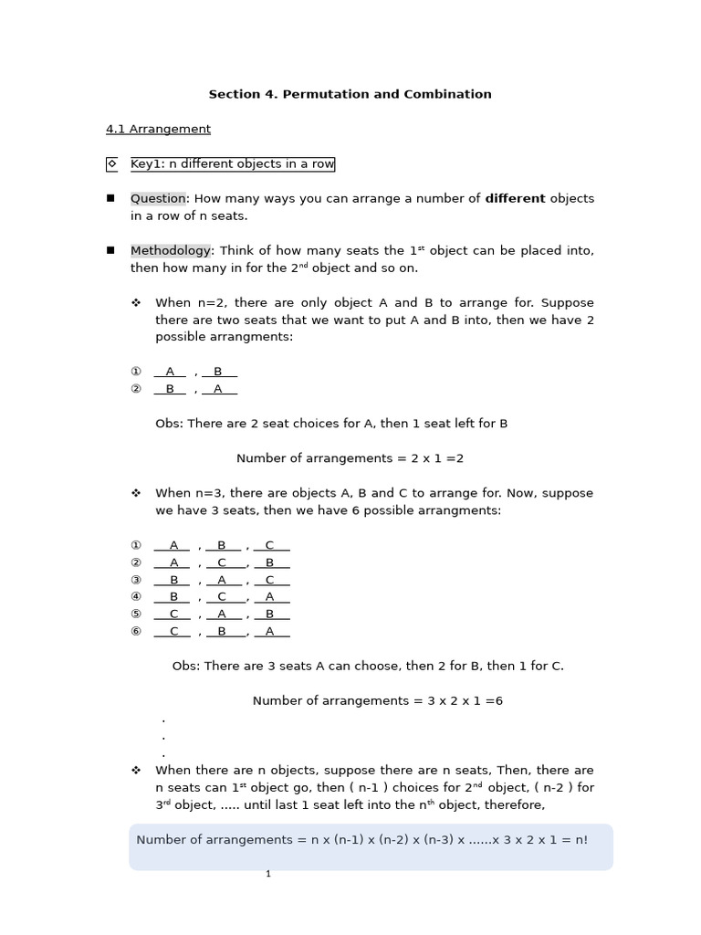 4 Permutation&Combination | PDF | Permutation | Discrete Mathematics
