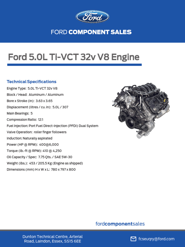 5.0L Ti-VCT 32v V8 Engine Specs | PDF