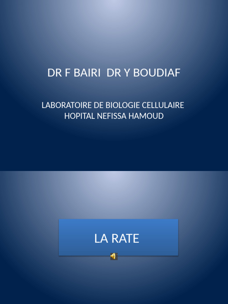 Histologie de la Rate et Fonction Immunitaire | PDF | Rate | Système ...