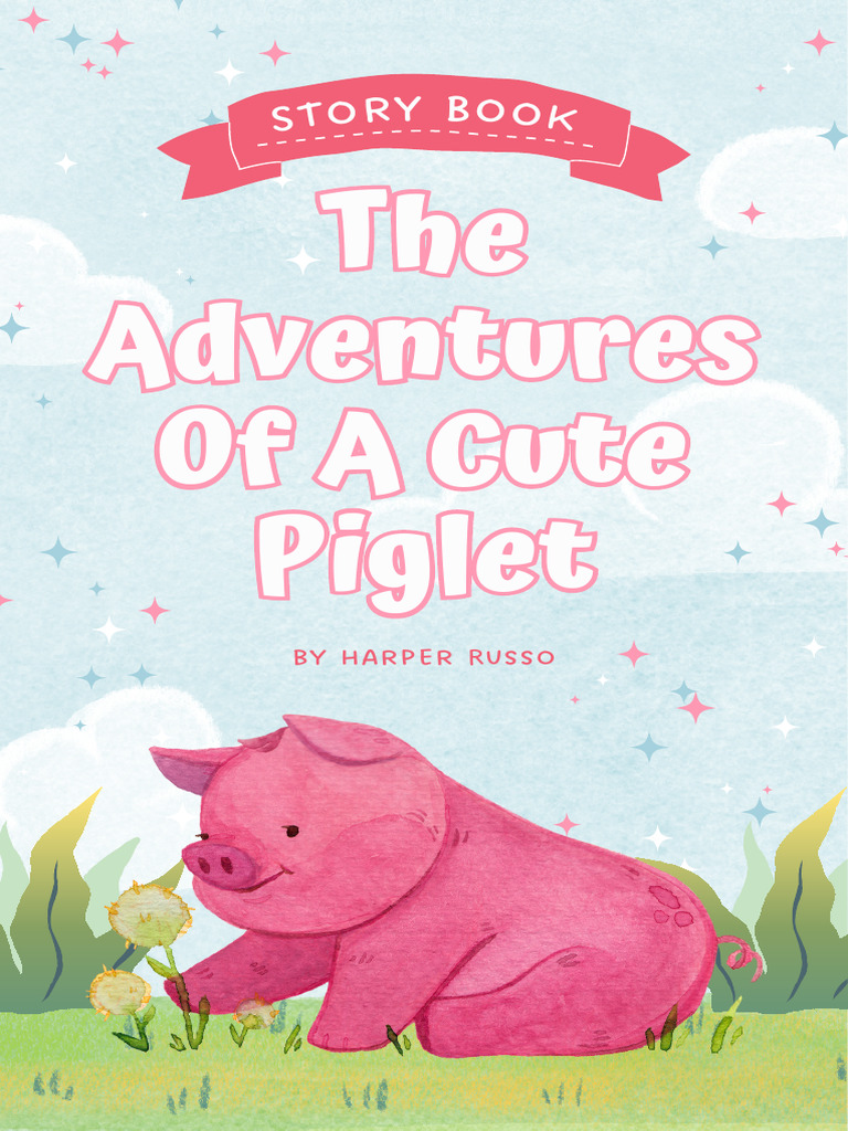 Pink and Blue Playful Cute Story Book Cover | PDF