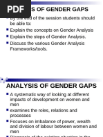 Gender Analysis Frameworks Overview | PDF | Gender Analysis | Gender