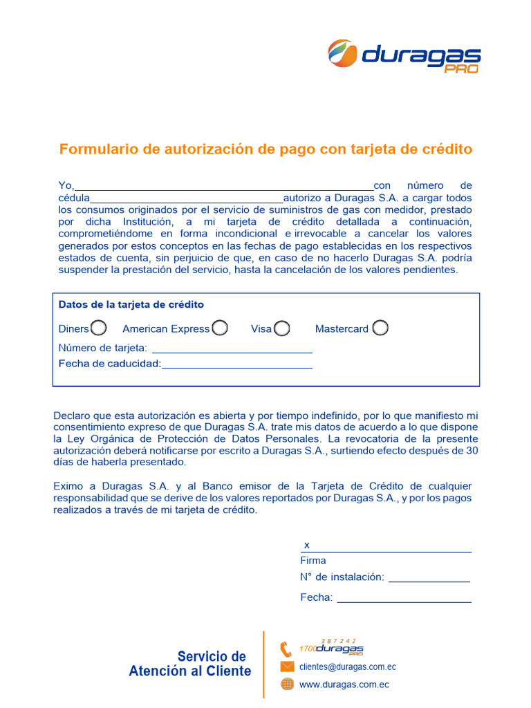 Formulario Autorizacion de Pago Con Tarjeta de Credito 2 251006 125253 ...