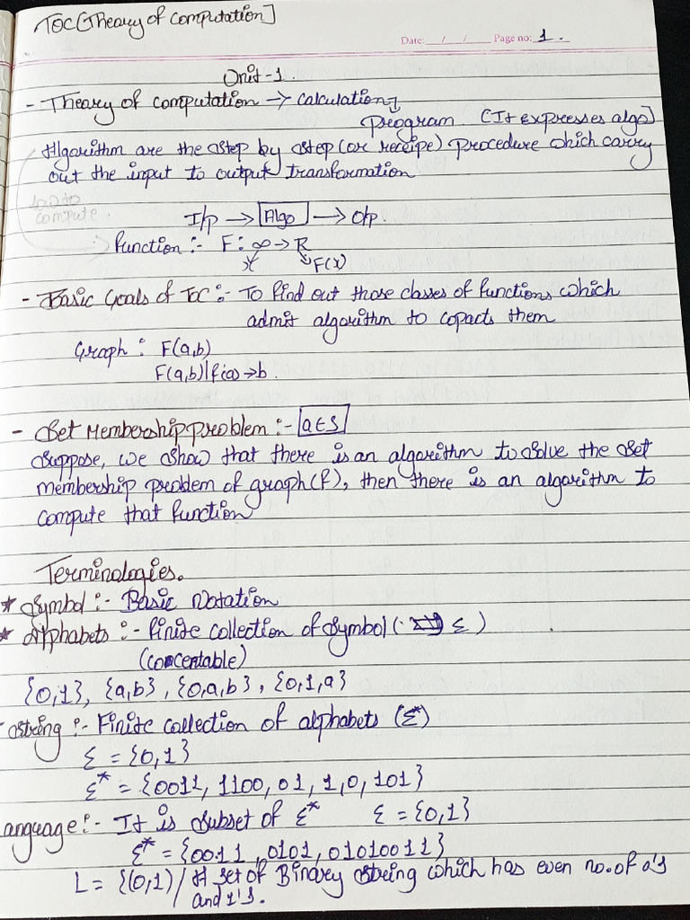 Theory of Computation-1 | PDF