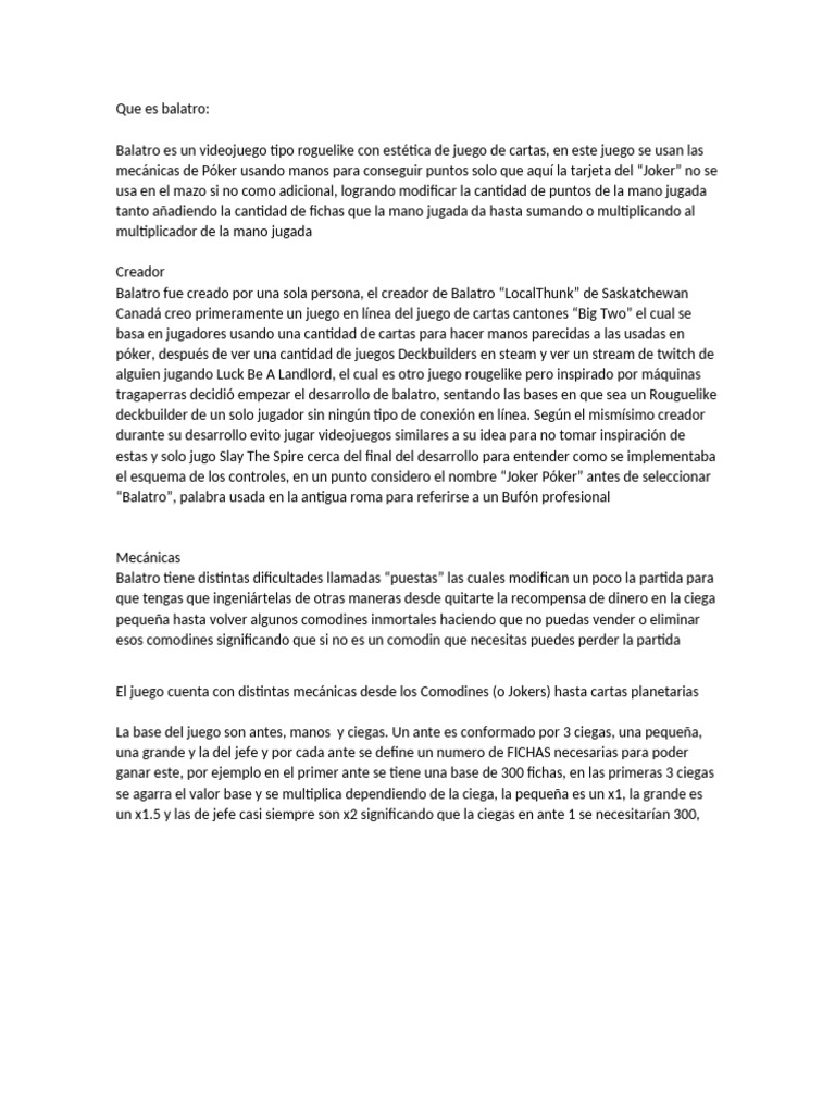 Balatro, Balatro, DING DING DING | PDF | Juegos de cartas | Juego de azar