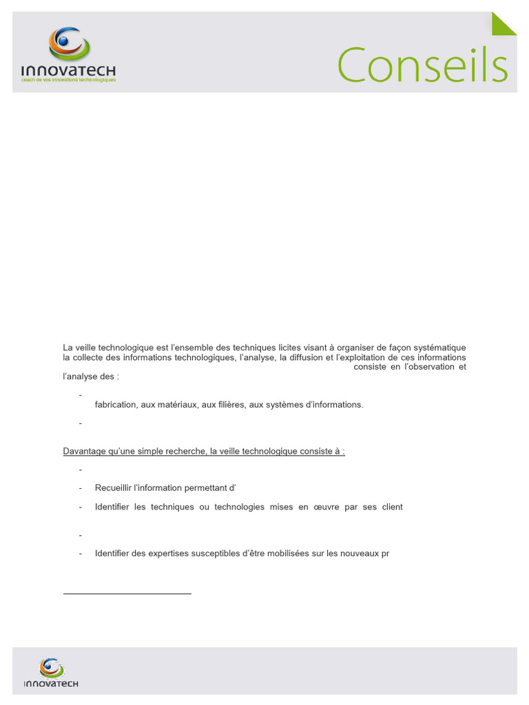 Veille technologique pour entreprises | PDF