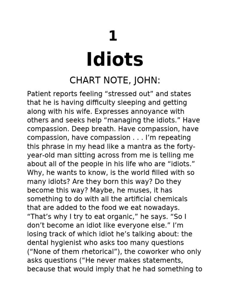 Idiots: Chart Note, John | PDF
