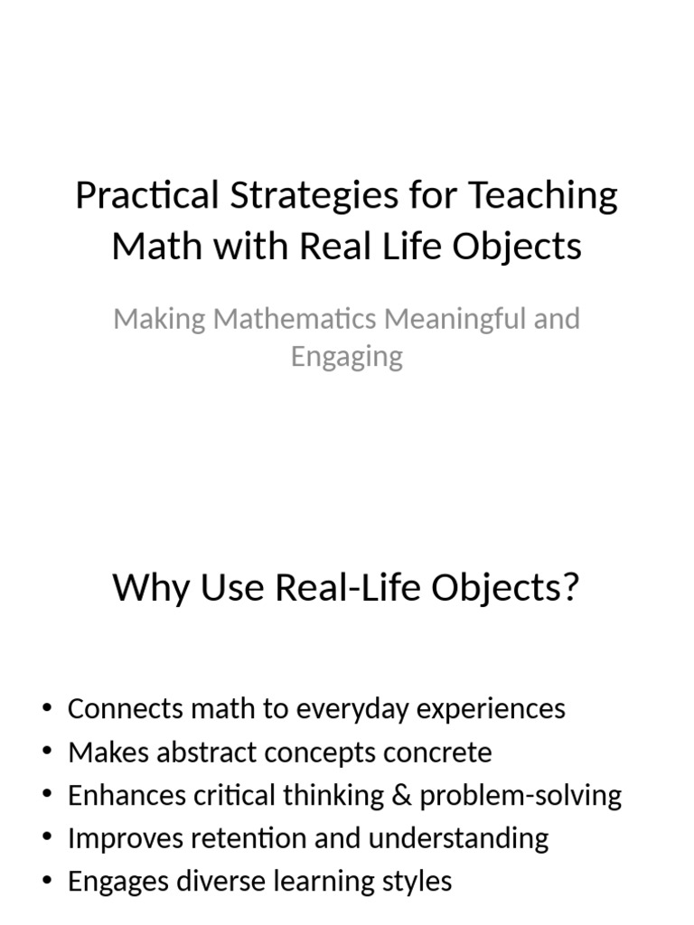 Practical Strategies Math Presentation | PDF | Mathematics