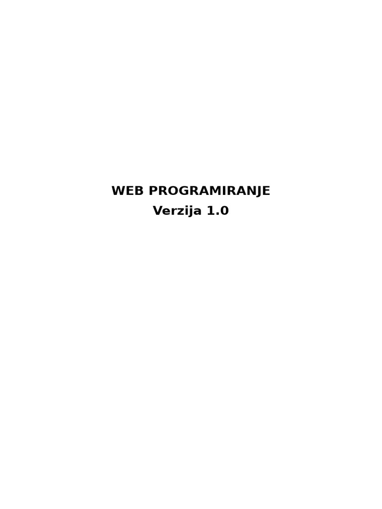 Web Programiranje | PDF