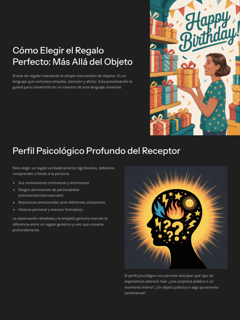 Cómo Elegir el Regalo Perfecto | PDF | Las emociones | Presupuesto