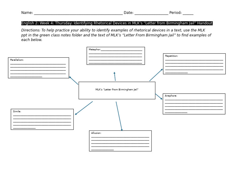 English+2 Week+4 Thursday Identifying+Rhetorical+Devices+in+MLK's+ ...