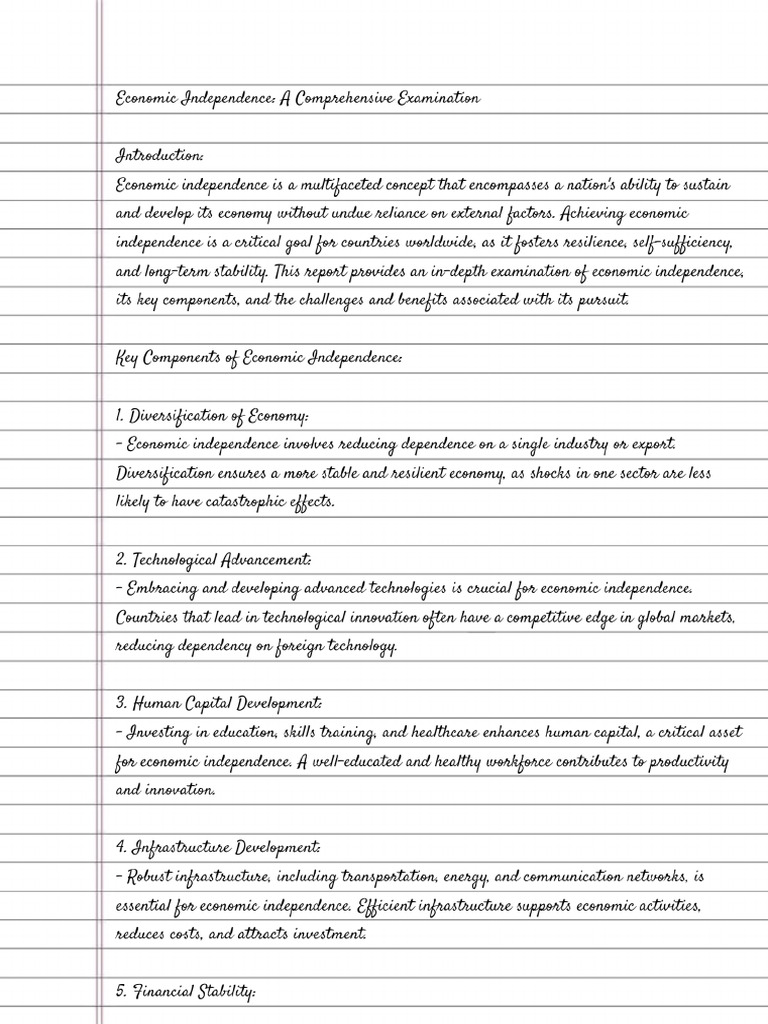 Economic Independence | PDF