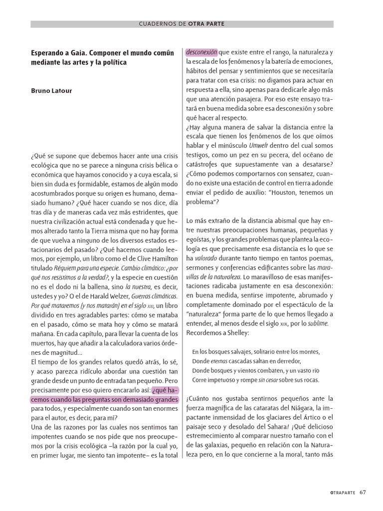 Crisis ecológica y desconexión humana | PDF | Homo Sapiens | Science