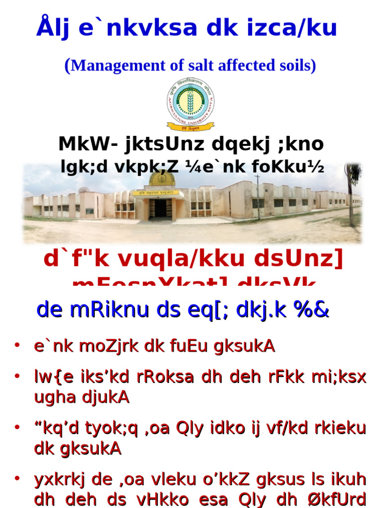 Salt Affected Soils | PDF | Agriculture | Crops