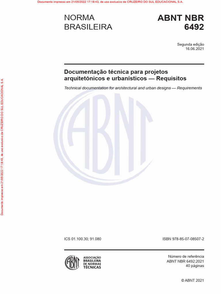 Normas ABNT NBR 6492:2021 para Projetos | PDF