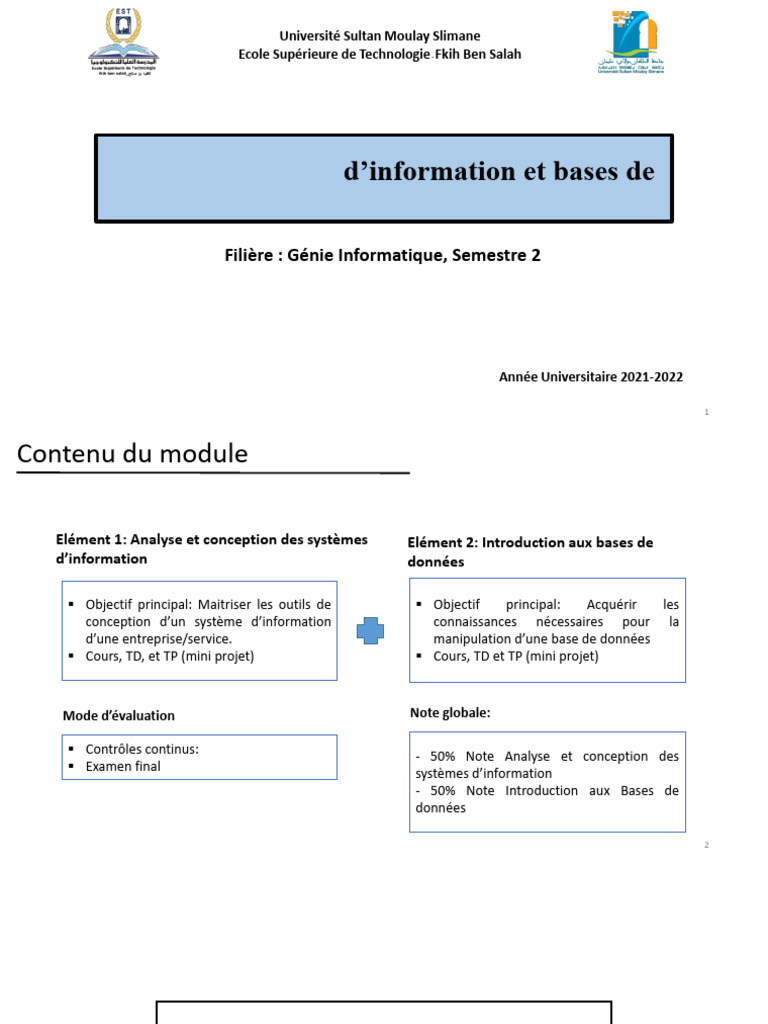 Systèmes d'information et bases de données | PDF | Système d ...