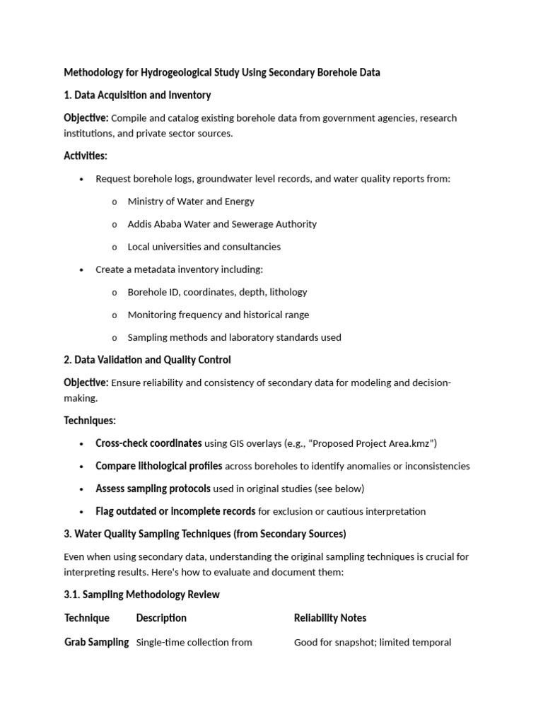 Hydrogeological Study Methodology Guide | PDF | Hydrogeology | Water ...