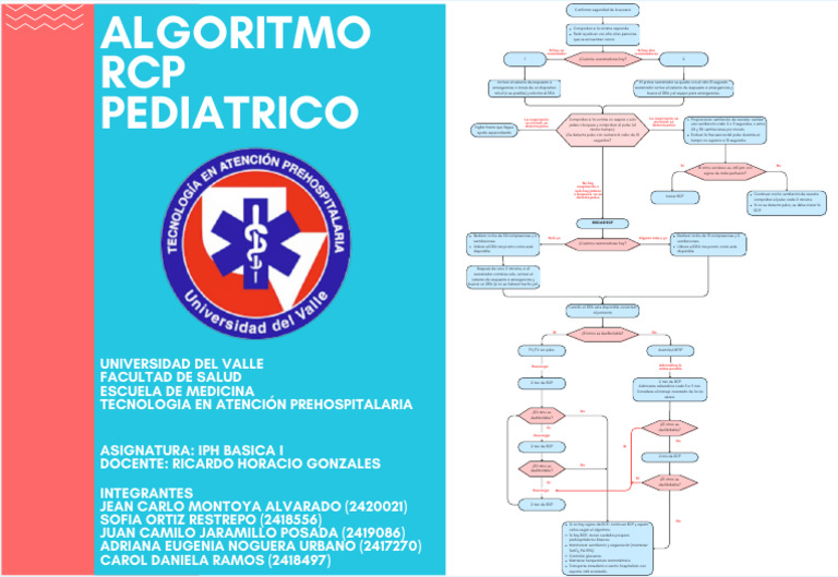 Algoritmo RCP Pediátrica Esencial | PDF | Reanimación cardiopulmonar