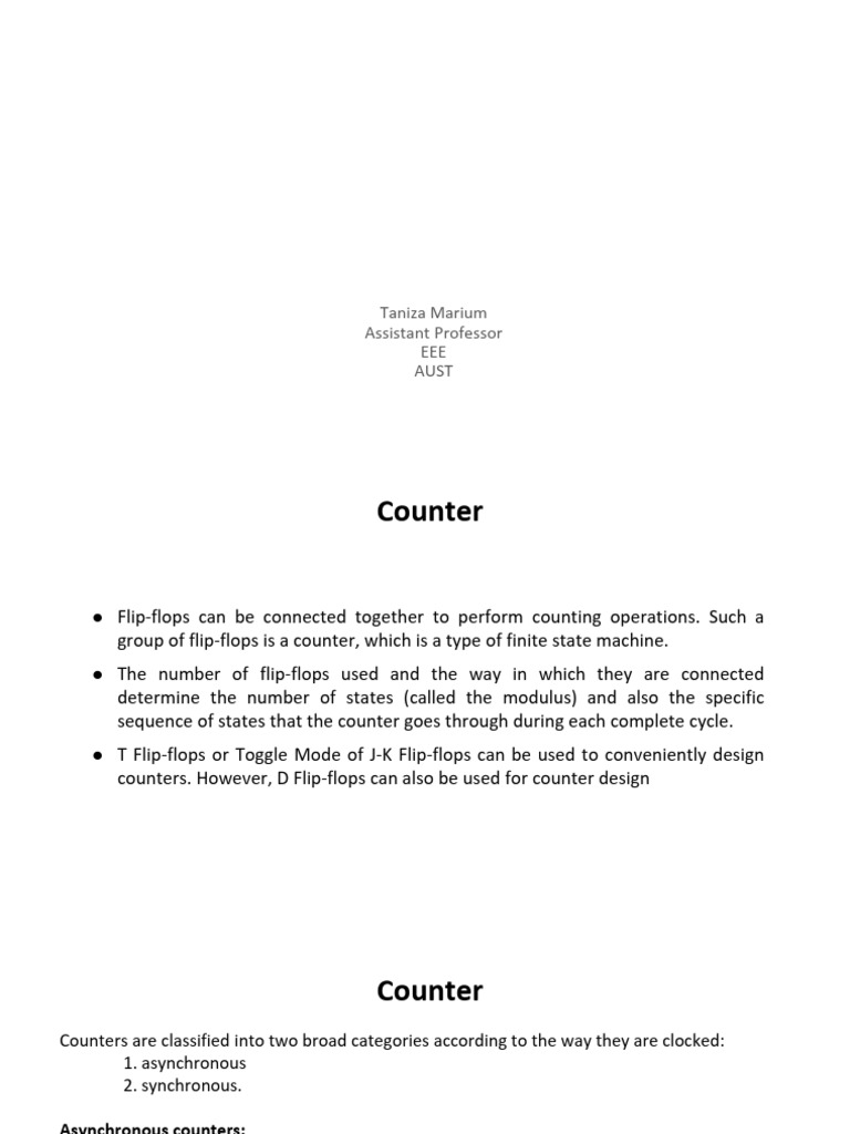 EEE 2285 Digital Counters and Registers | PDF | Computing | Signal ...