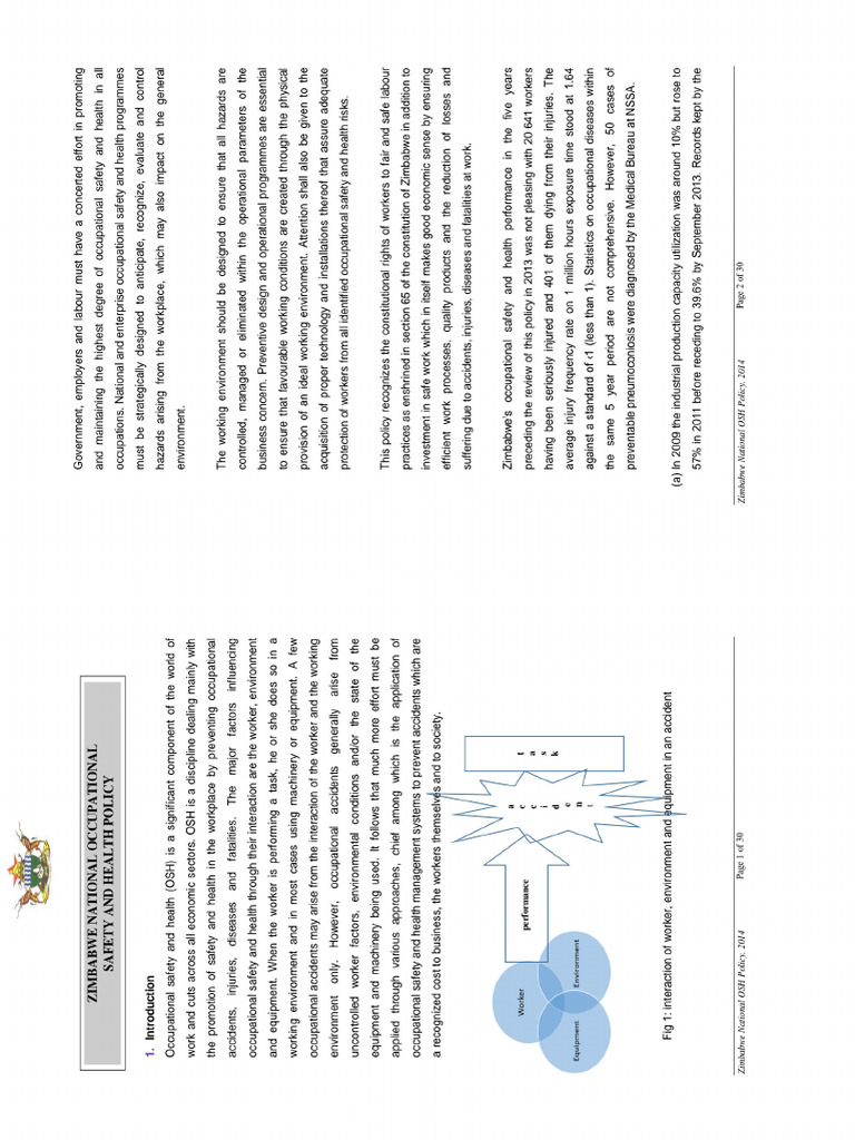 Zimbabwe National Ohs Policy | PDF
