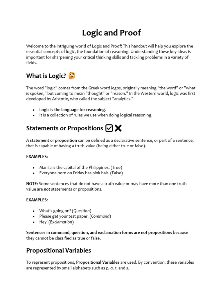Understanding Logic and Proof Concepts | PDF | Logic | If And Only If